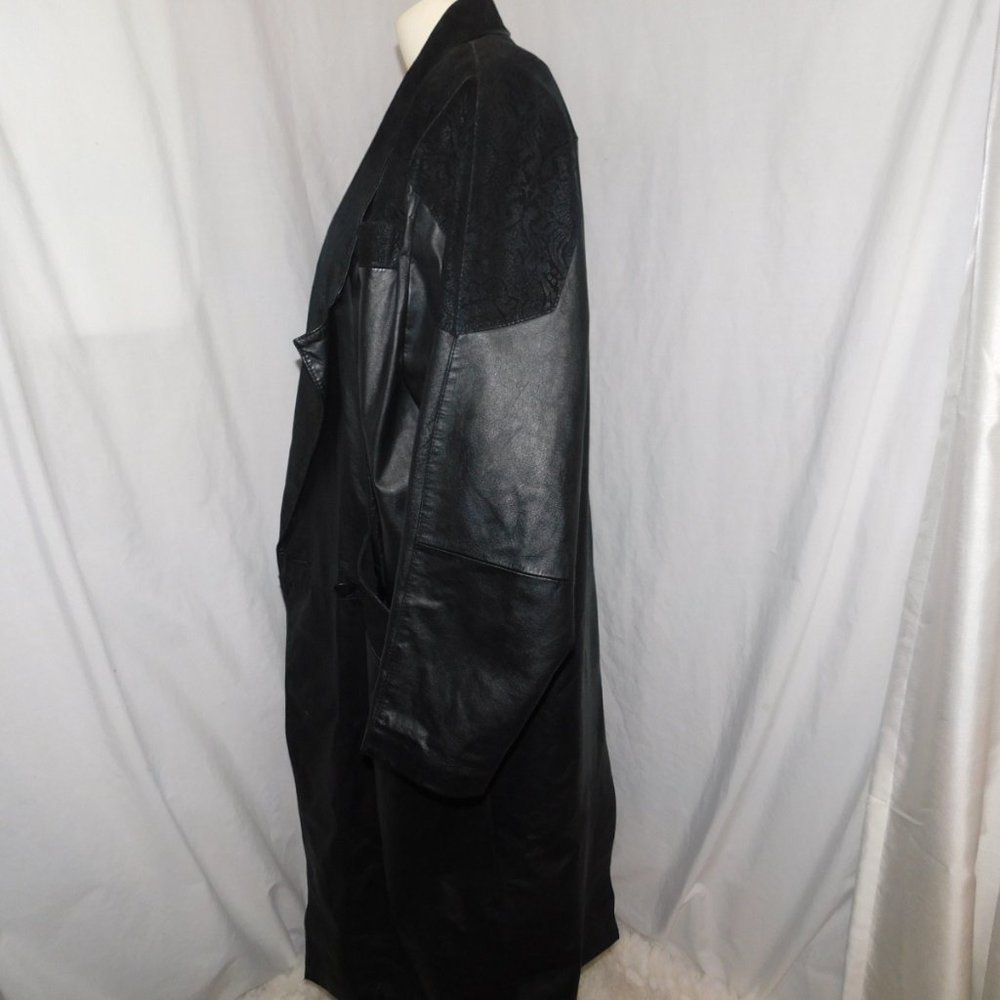 Full Length Charles Klein Leather Coat Medium - Gem